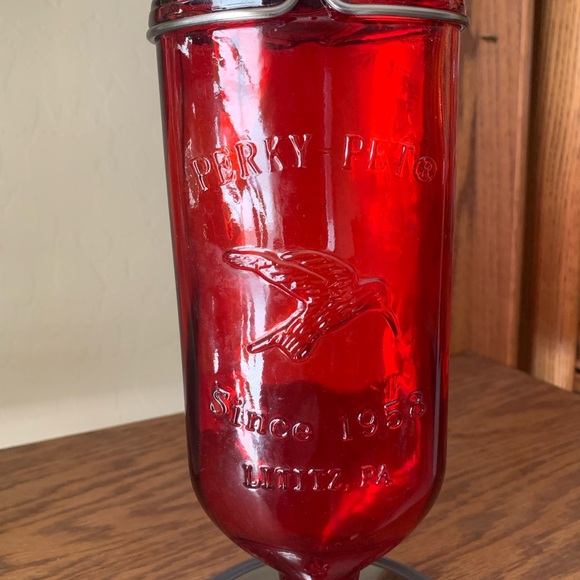 Pesky Pets | Other | Perky Pets Antique Red Glass Hummingbird Feeder ...